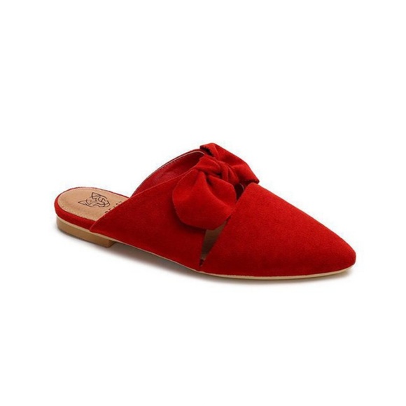 Shoes | Red Bow Tie Mule Sandal | Poshmark